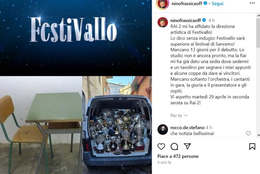 Nino Frassica sbarca in seconda serata con Festivallo: “Sarà meglio di ... Nino Frassica sbarca in seconda serata con Festivallo: “Sarà meglio di ...